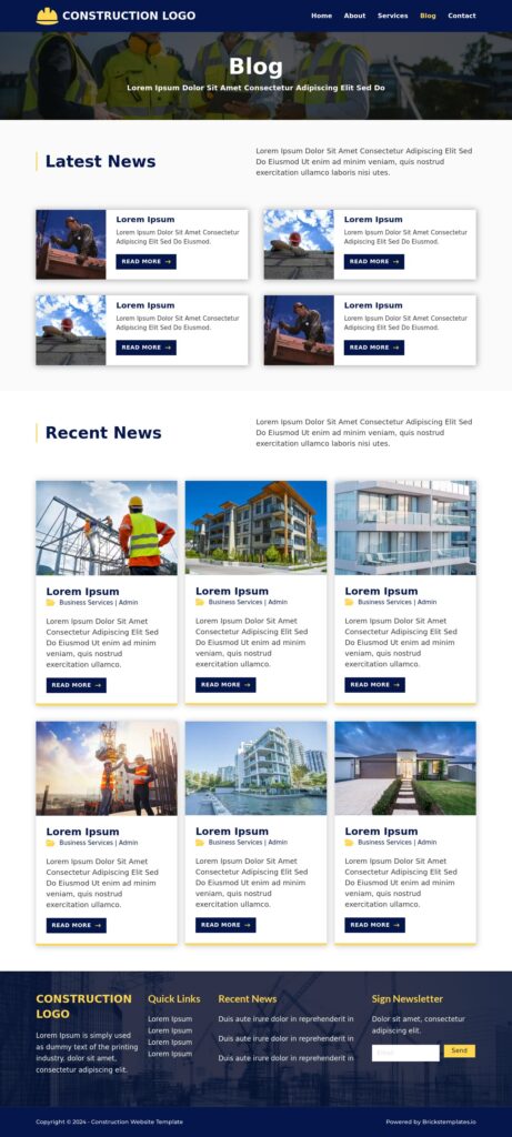 Blog – Construction Website Template